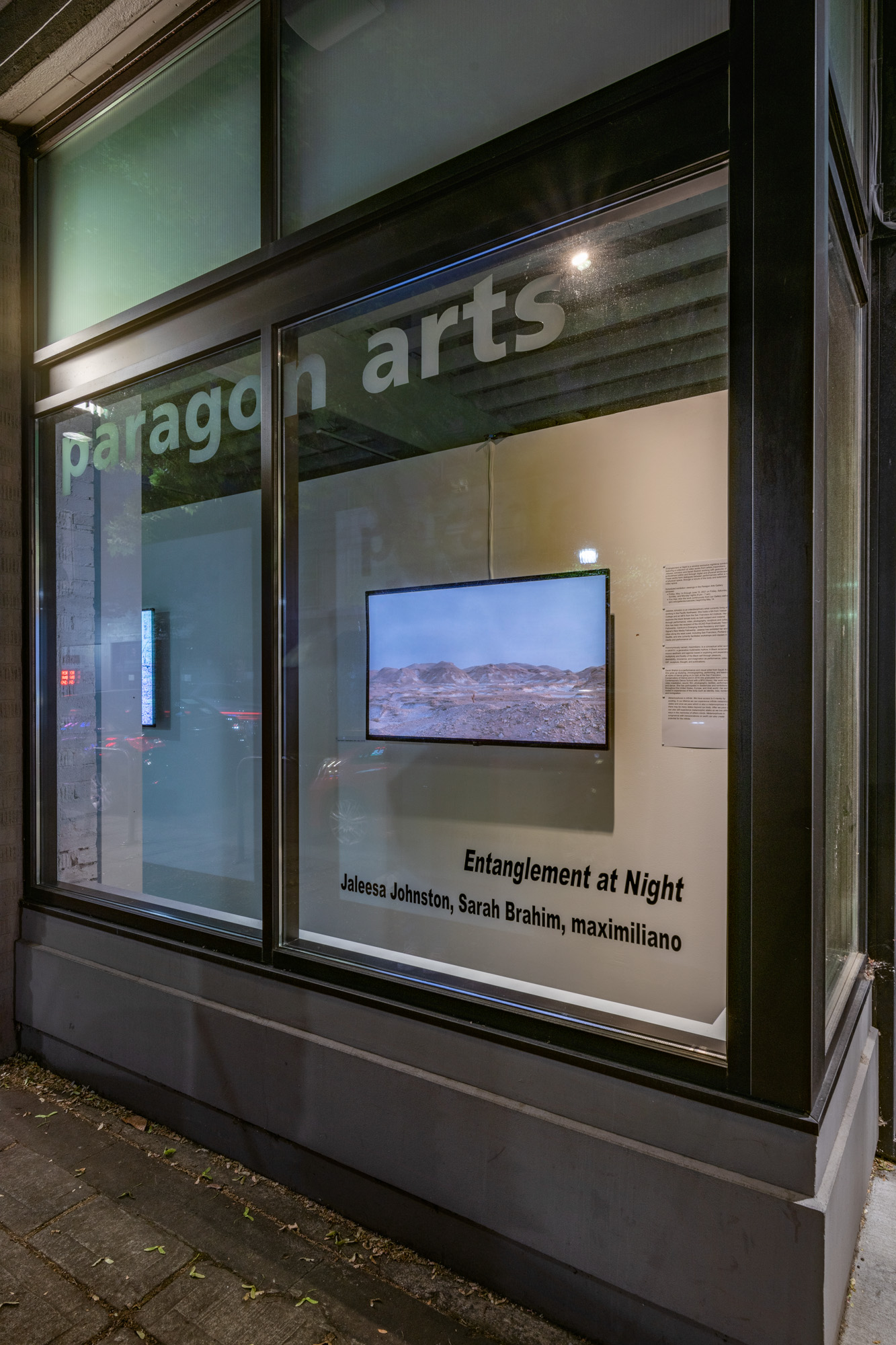 Entanglement at Night, window exhibition | Art Galleries at PCC
