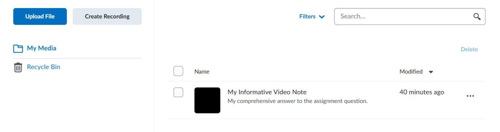 Create and insert a video note in D2L Brightspace | Learning Technology ...