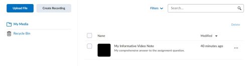 Create and insert a video note in D2L Brightspace | Learning Technology ...