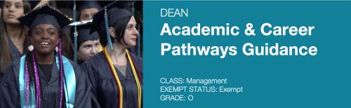 Dean, Academic & Career Pathways Guidance | Human Resources at PCC