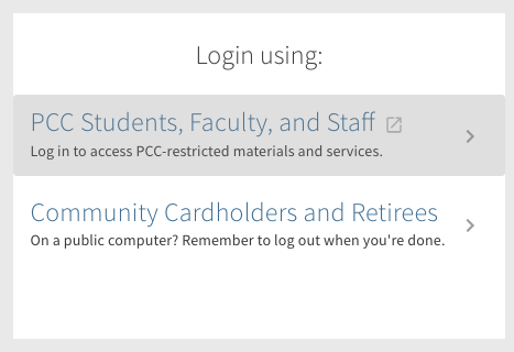 Renew an Item - PCC Library