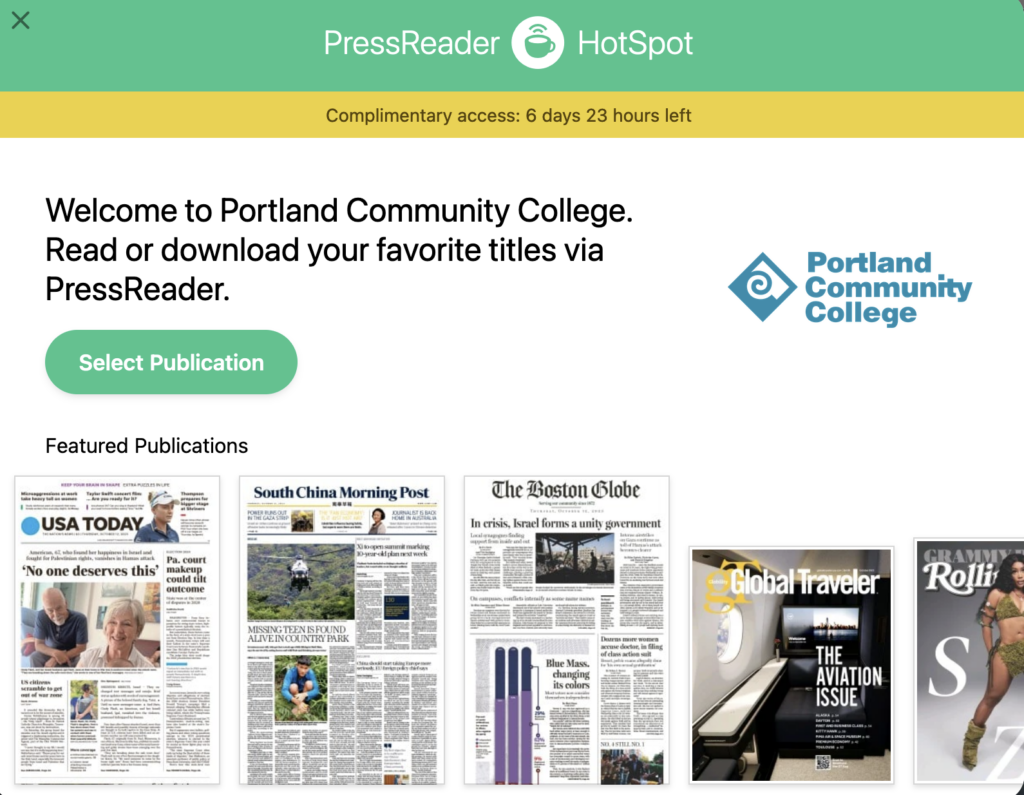 PressReader Instructions - PCC Library