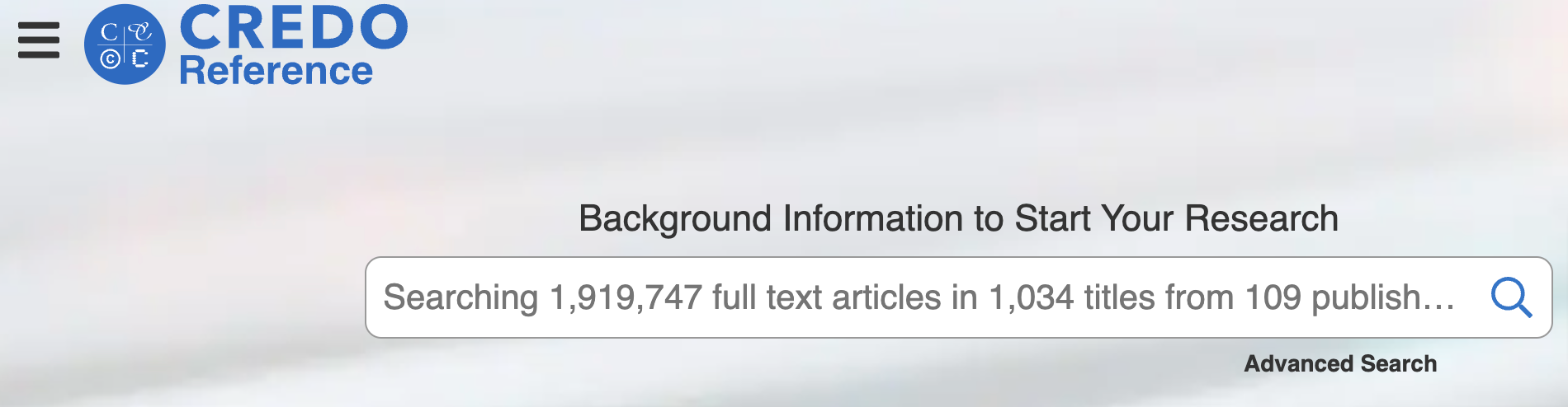 How to search Credo Reference - PCC Library