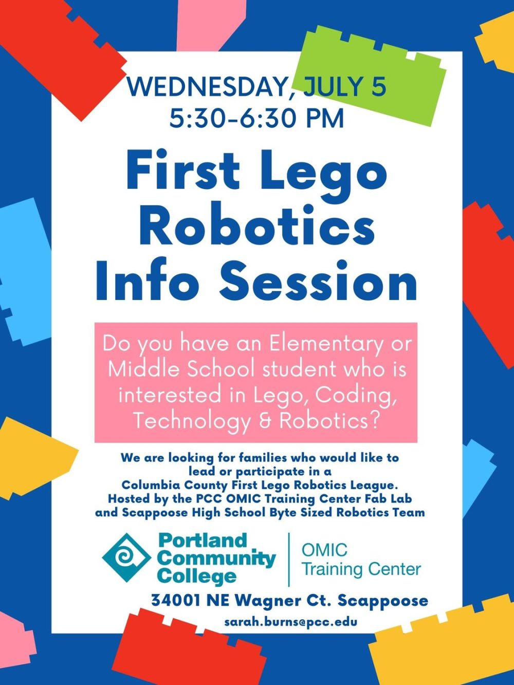 First Lego Robotics Info | STEAM Centers at PCC