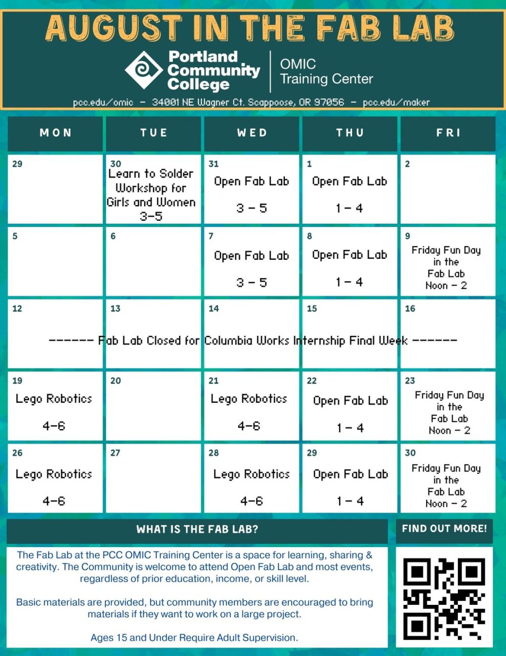 August 2024 in the OMIC Fab Lab | STEAM Centers at PCC