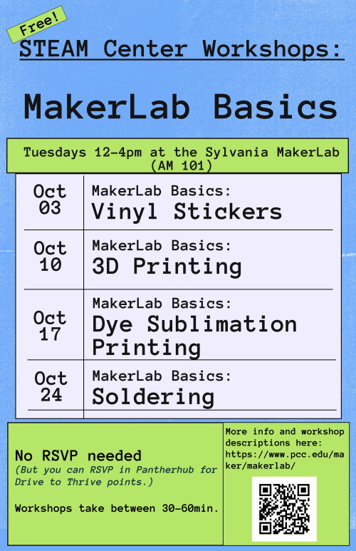 MakerLab Basics Workshops at the Sylvania MakerLab | STEAM Centers at PCC