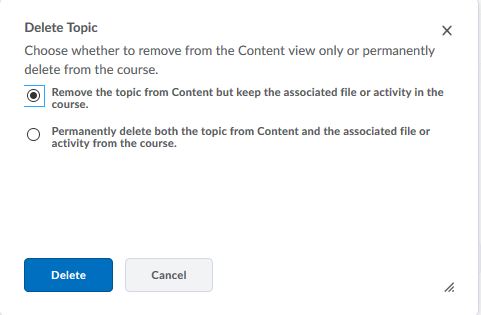 Managing modules and topics in content | Instructional Support at PCC