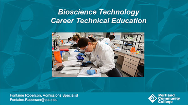 Information sessions | Bioscience Technology at PCC