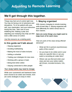 Student guide: adjusting to remote learning | Office of Student Conduct ...