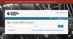 Login page | Web services at PCC