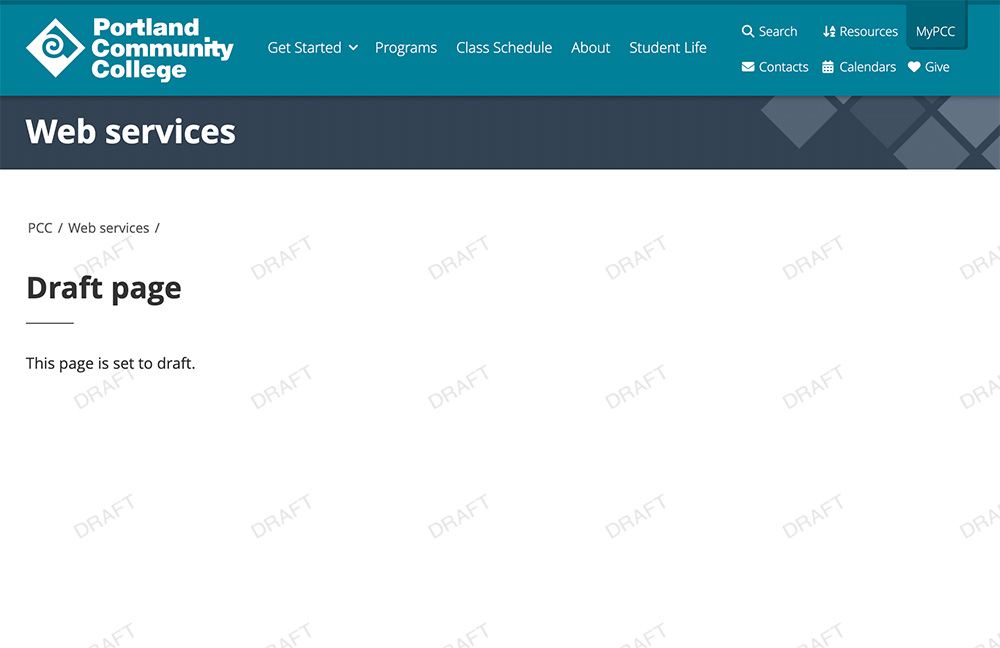 Development | Web services at PCC